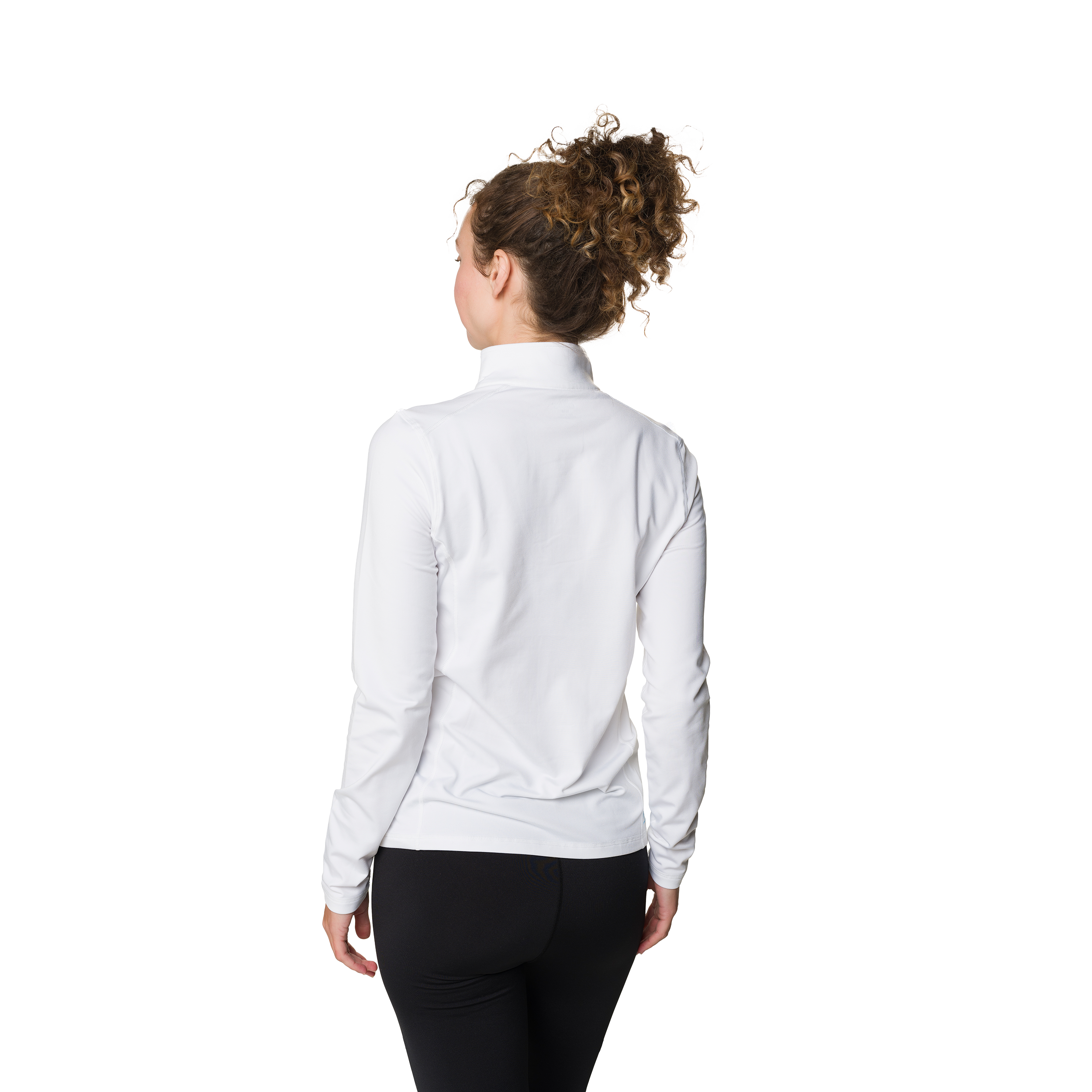 Women's Micro-Elite Chamois Solid Zip-T - White | Hot Chillys