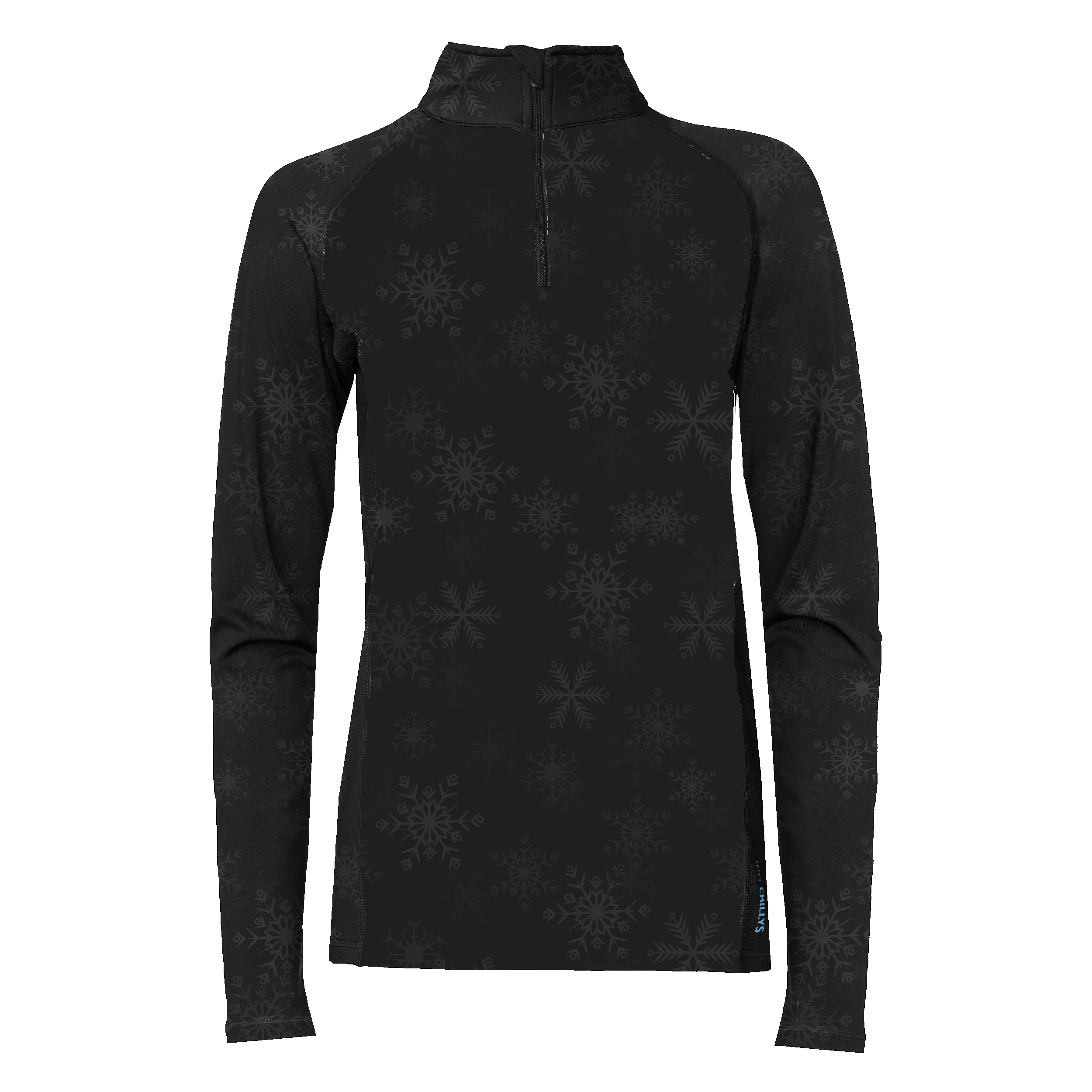 Women's Performance Base Layer Top - Embossed Black ZipT | Hot Chillys